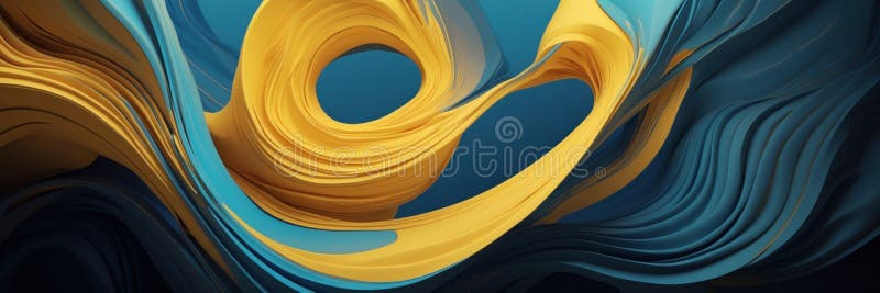 Yellow and Blue Waves Background Stock Illustration - Illustration of ...