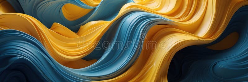 Yellow and Blue Waves Background Stock Illustration - Illustration of ...