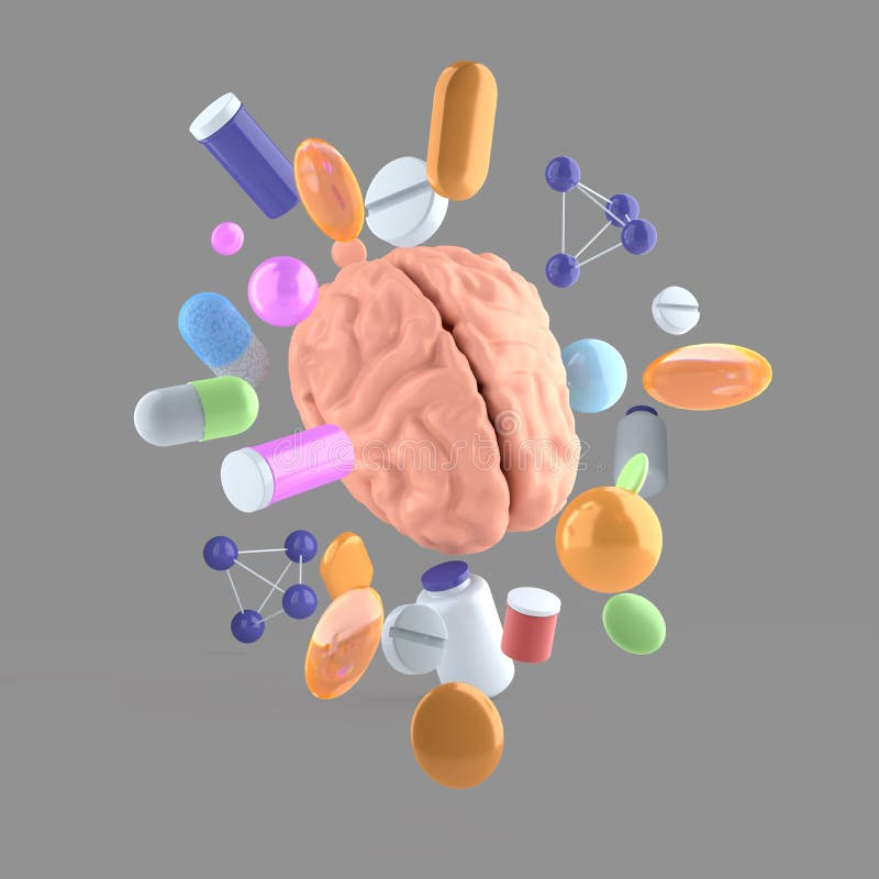 Abstract Illustration of Cube with Pills and Drugs. - 3d Rendering ...