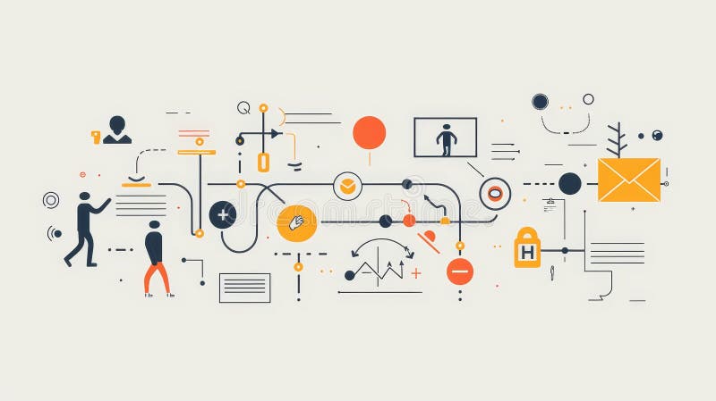 Abstract Illustration of Business Processes and Workflow an Abstract ...