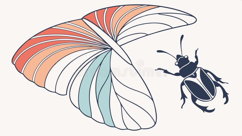 Abstract Illustration of Butterfly and Beetle Insects Graphic Vector ...