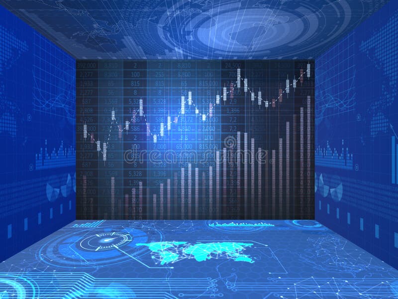 The Abstract Illustration with Charts and Graphs Stock Illustration ...