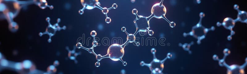 Abstract Illustration of Chemical Compounds Floating in Digital Space ...