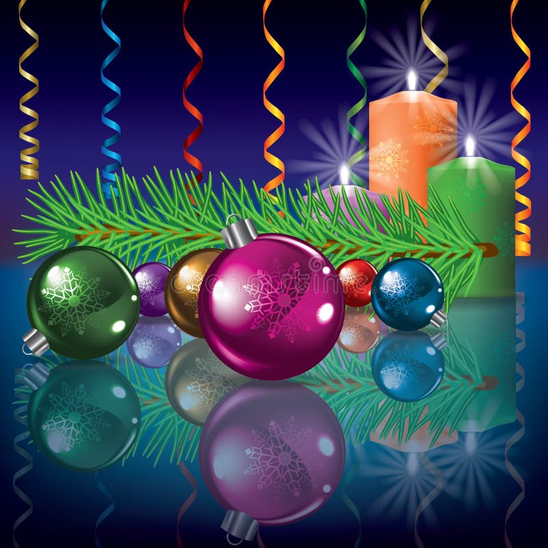 Abstract Illustration with Christmas Decorations Stock Vector ...