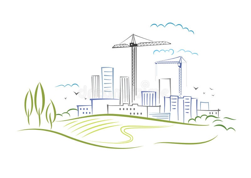 Abstract Illustration of the City Development Stock Vector ...