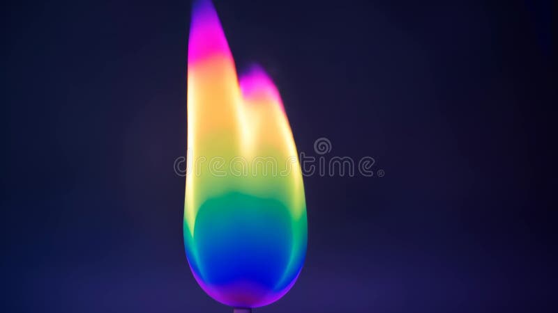 Abstract Illustration of a Closeup of a Rainbow-colored Flame of a ...