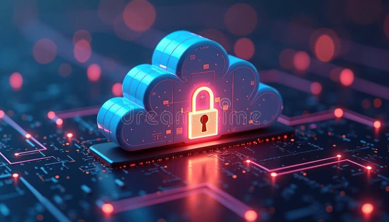 Abstract Illustration of Cloud Data Protection. Stylized Cloud Icon ...