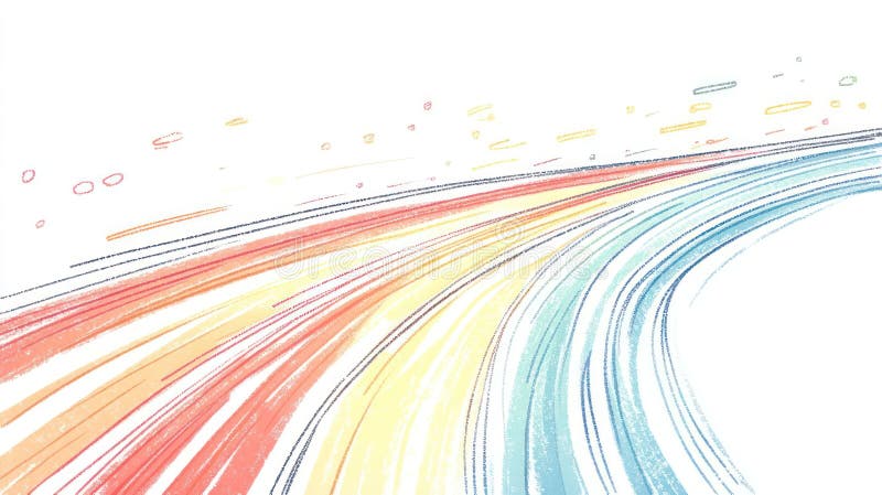 Abstract Illustration of Colorful Curved Lines on a White Background ...