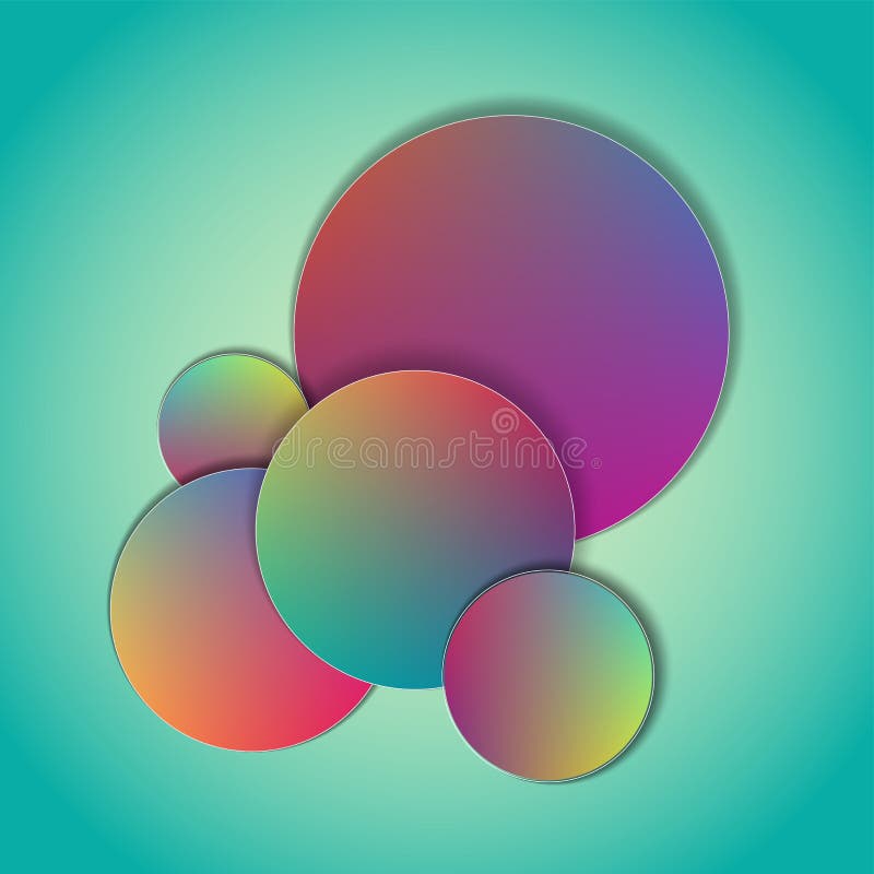 Abstract Illustration with Colorful Gradient Circles with Shadow Stock ...