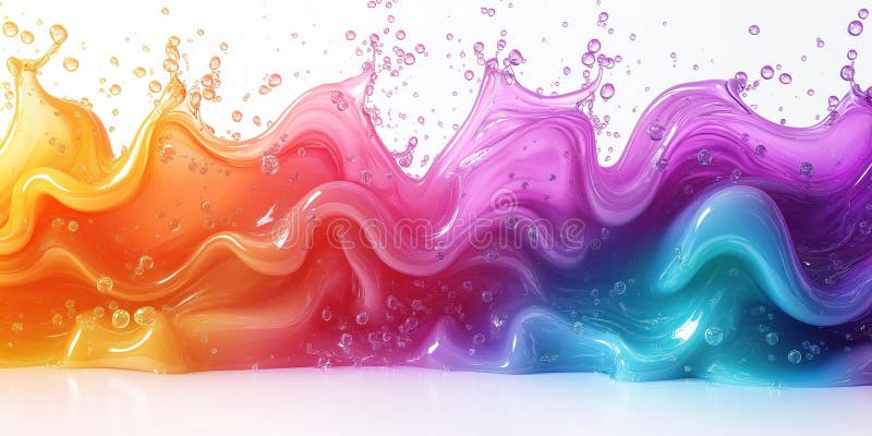 Abstract Illustration of Colorful Liquid Slime Drops. Rainbow Gradient ...