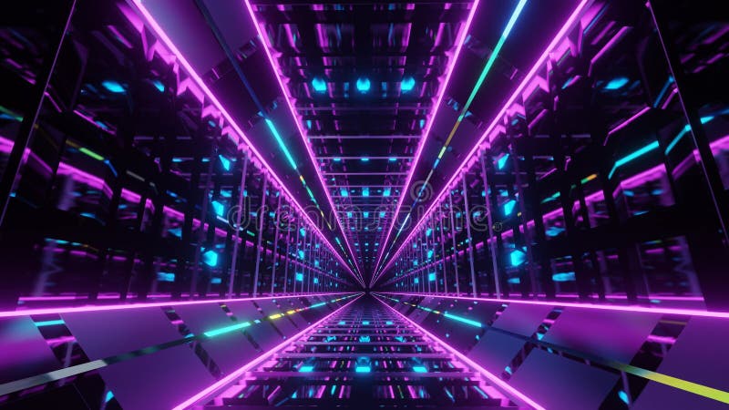 Abstract Illustration Colorful Neon Visual Dynamic Loop Background of ...