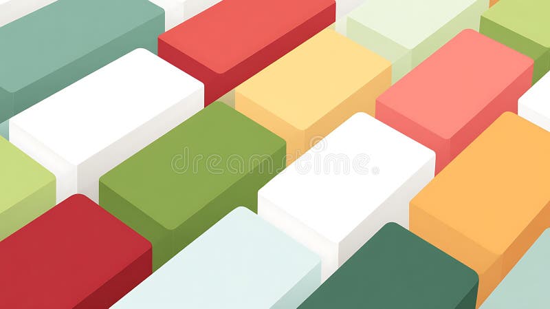 Abstract Illustration of Colorful, Rounded Rectangular Blocks in Shades ...
