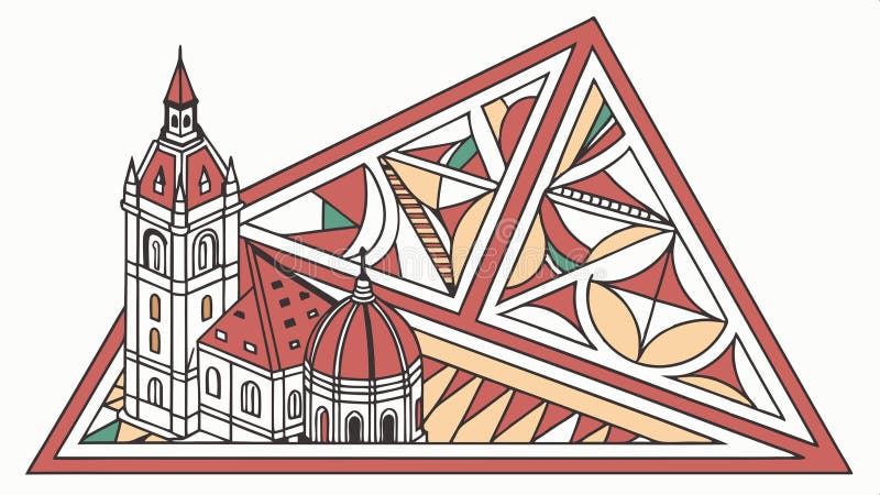 Abstract Architectural Geometric Pattern Church Building Design Vector ...