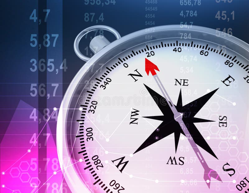 Abstract Illustration with Compass and Random Stock Illustration ...