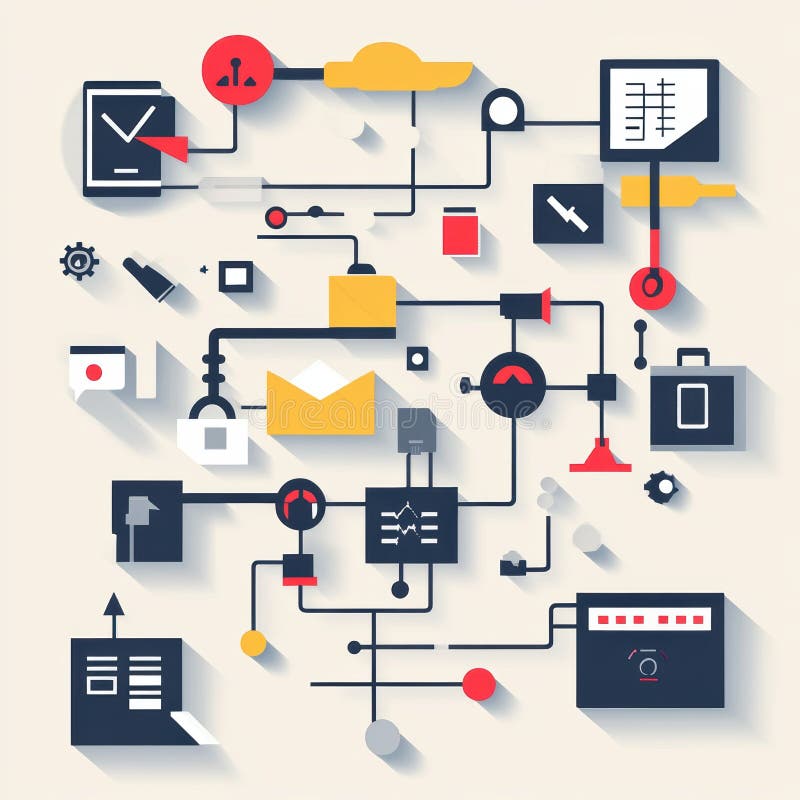 Abstract Illustration of a Complex Network Stock Illustration ...