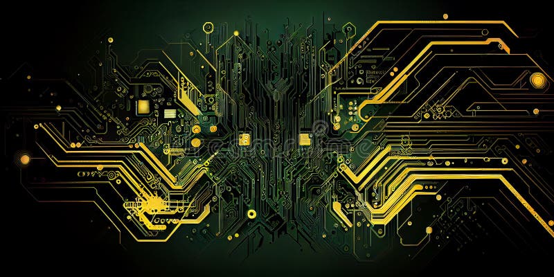 Computer Chip Background Banner Stock Illustration - Illustration of ...