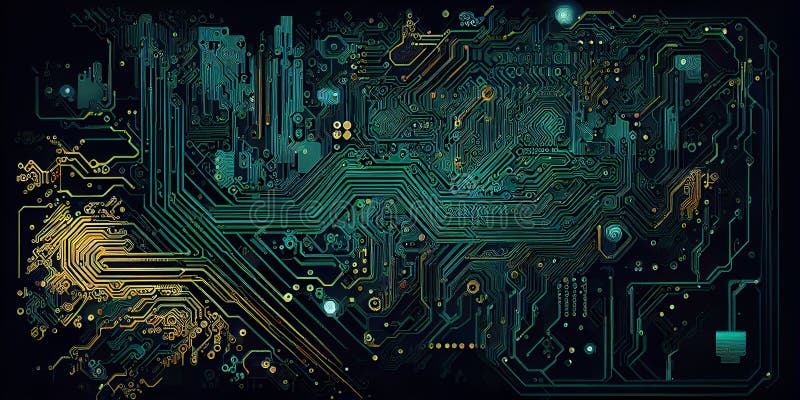 Computer Chip Background Banner Stock Illustration - Illustration of ...