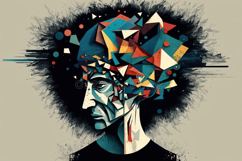 Abstract Illustration Concept of Mental Disorder.Generative AI Stock ...