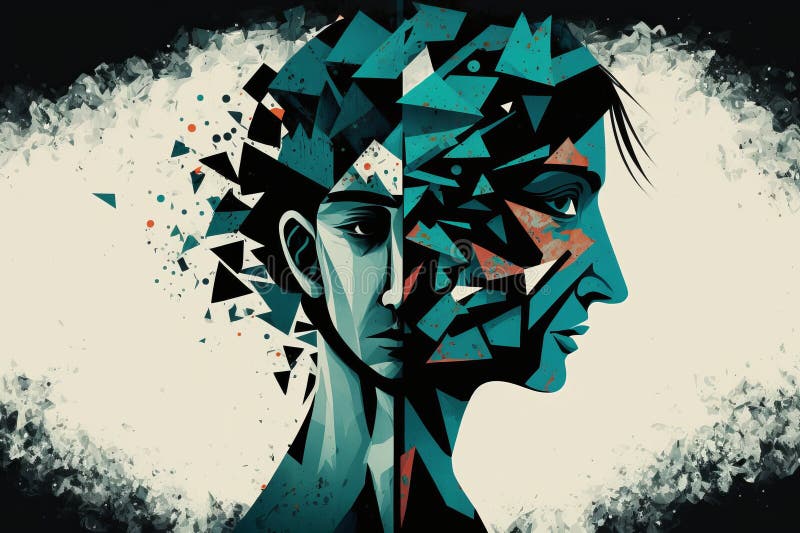Abstract Illustration Concept of Mental Disorder.Generative AI Stock ...