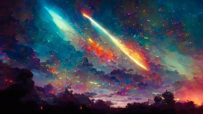 Abstract Illustration of the Cosmos on the Theme of the Origin of Life ...