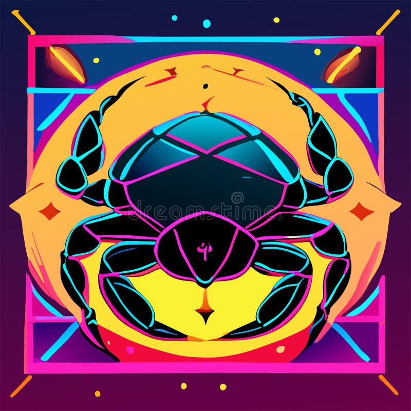 Abstract Illustration of a Crab on an Abstract Background. Vector ...