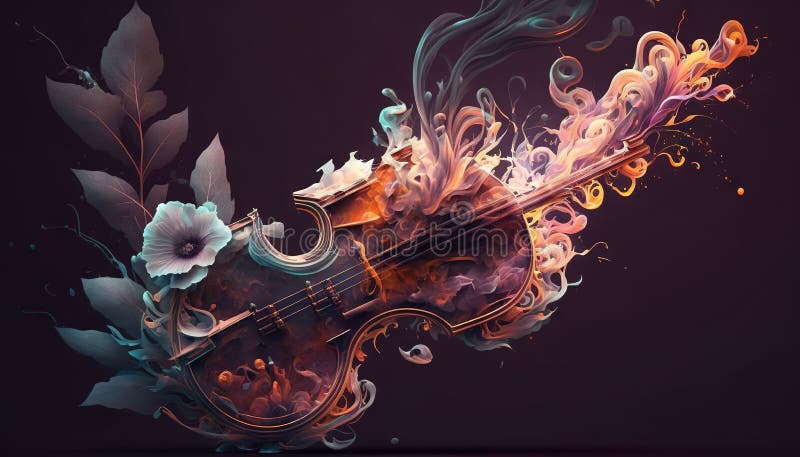 Abstract Illustration Creative Violin Beautiful Generative AI Stock ...