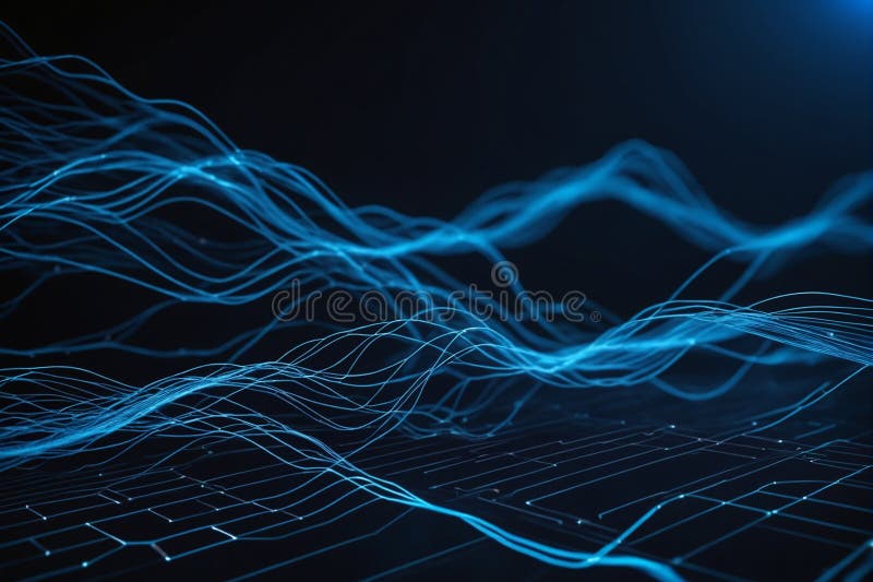 Cyber Big Data Flow. Blockchain Data Fields Stock Illustration ...