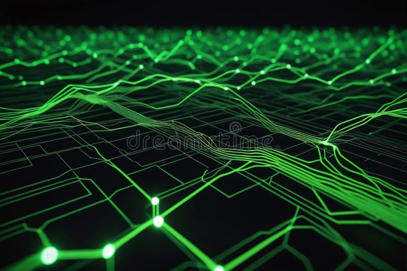Cyber Big Data Flow. Blockchain Data Fields Stock Illustration ...