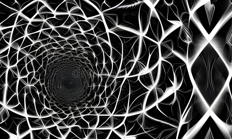 Abstract Illustration of a Cybernetic Network with a Virtual Tunnel ...