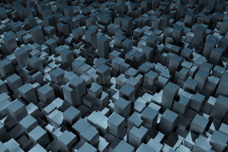 Abstract Illustration of 3d Grey Blocks Against Black Background Stock ...