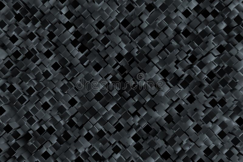 Abstract Illustration of 3d Grey Blocks Against Black Background Stock ...