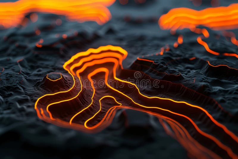 An Abstract Illustration with a 3D Topographic Map Background Concept ...