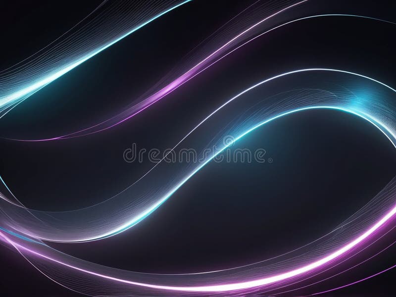 Abstract Illustration Dark Background with Blurred Magic Neon Light ...