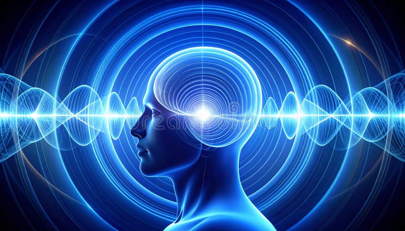 Brain Waves and Human Mind stock illustration. Illustration of brain ...