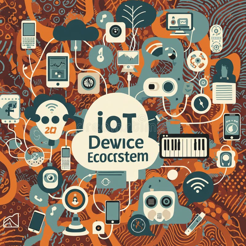 Abstract Illustration Depicting the Internet of Things (IoT) Ecosystem ...