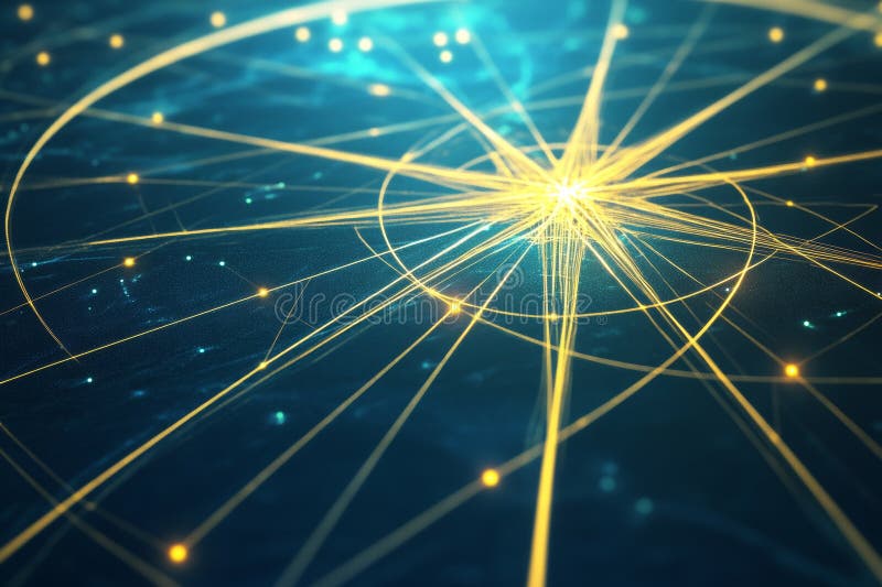 Abstract Illustration of Logistics Network with Glowing Lines and Nodes ...