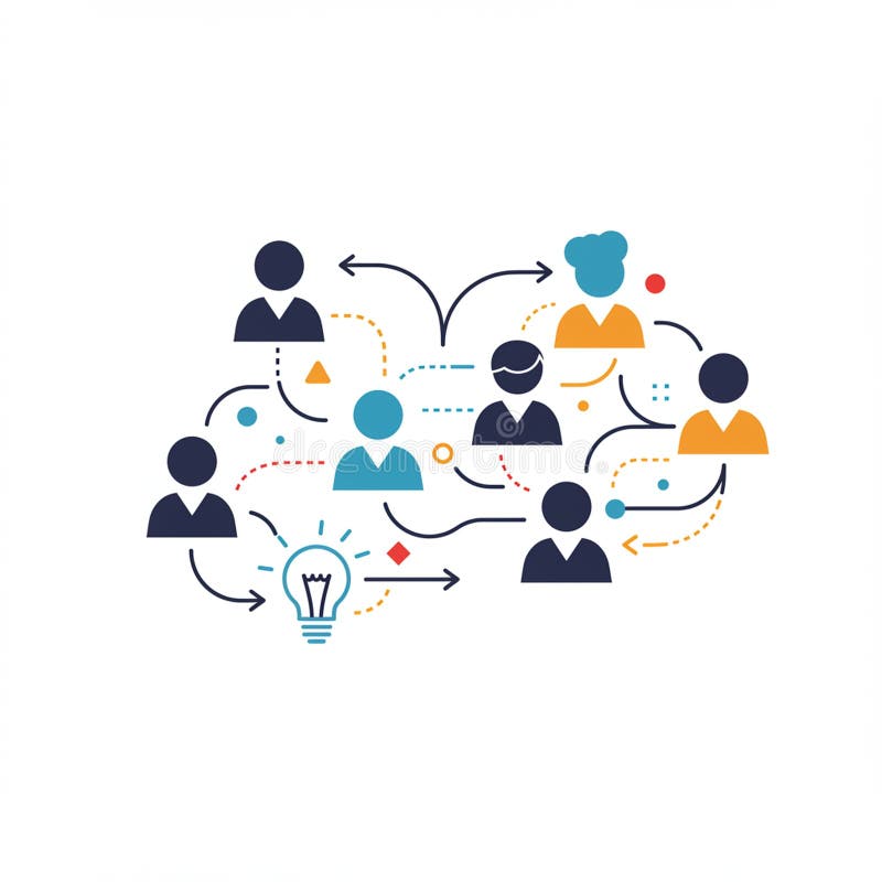 Abstract Illustration Depicting a Network of Diverse Human Figures ...