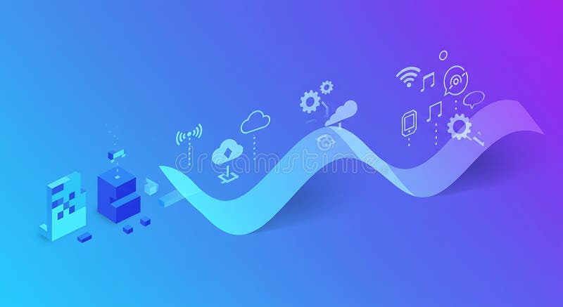 Abstract Illustration Depicting Technology and Communication Concepts ...