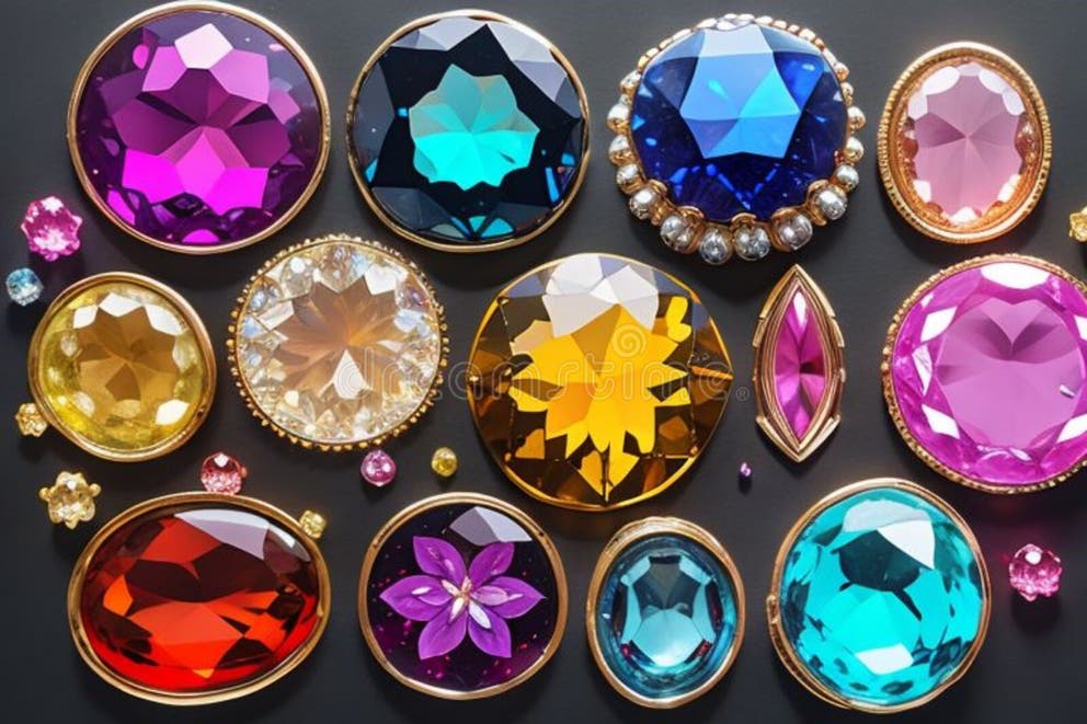 Abstract Illustration of Different Gems, AI Generation Stock ...