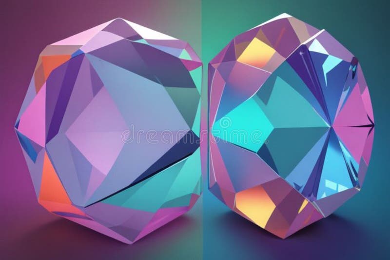 Abstract Illustration of Different Gems, AI Generation Stock ...