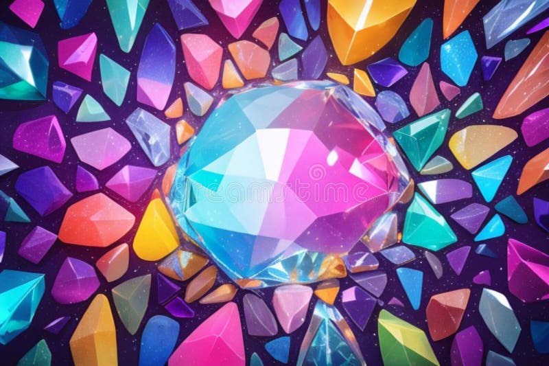 Abstract Illustration of Different Gems, AI Generation Stock ...