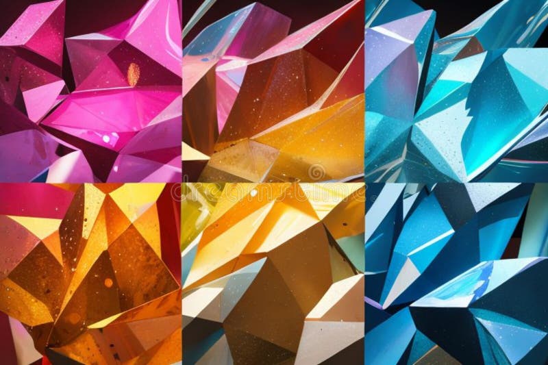 Abstract Illustration of Different Gems, AI Generation Stock ...