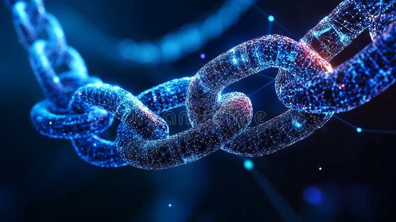 Digital chain connection stock illustration. Illustration of blue ...