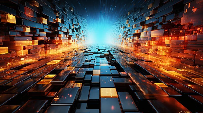 Abstract Illustration of Digital Pixel Generation Stock Illustration ...