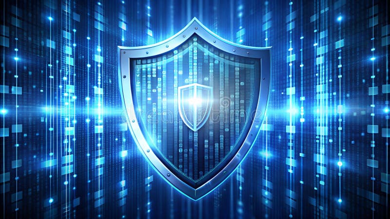 Abstract Illustration of Digital Shield Emerging from Background Stock ...