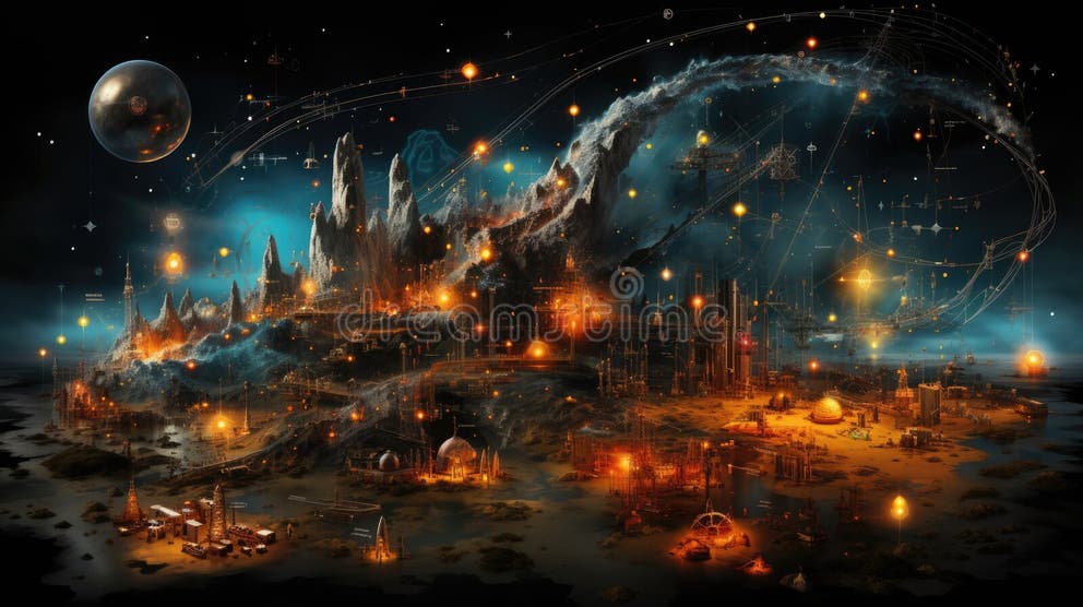 Abstract Illustration of Digital Universal Peace, Concept of World ...