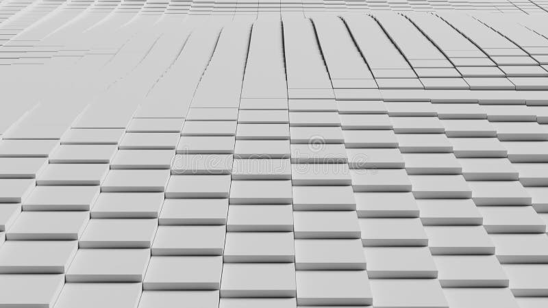 Abstract Illustration of Displaced Square Tiles. 3d Rendering Stock ...