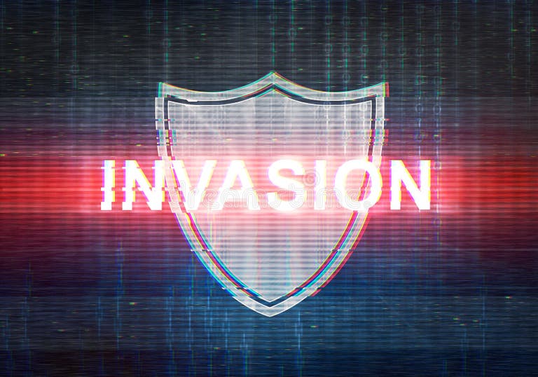 Abstract Illustration of Distorted Display Screen with Red Light Stock ...