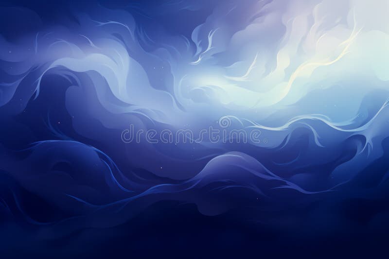Abstract Illustration of Dreams in Blue and Blue Shades. Wavy Stock ...