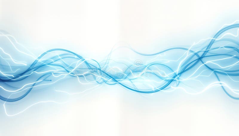 Abstract Illustration of Dynamic Blue Energy Waves Against White ...